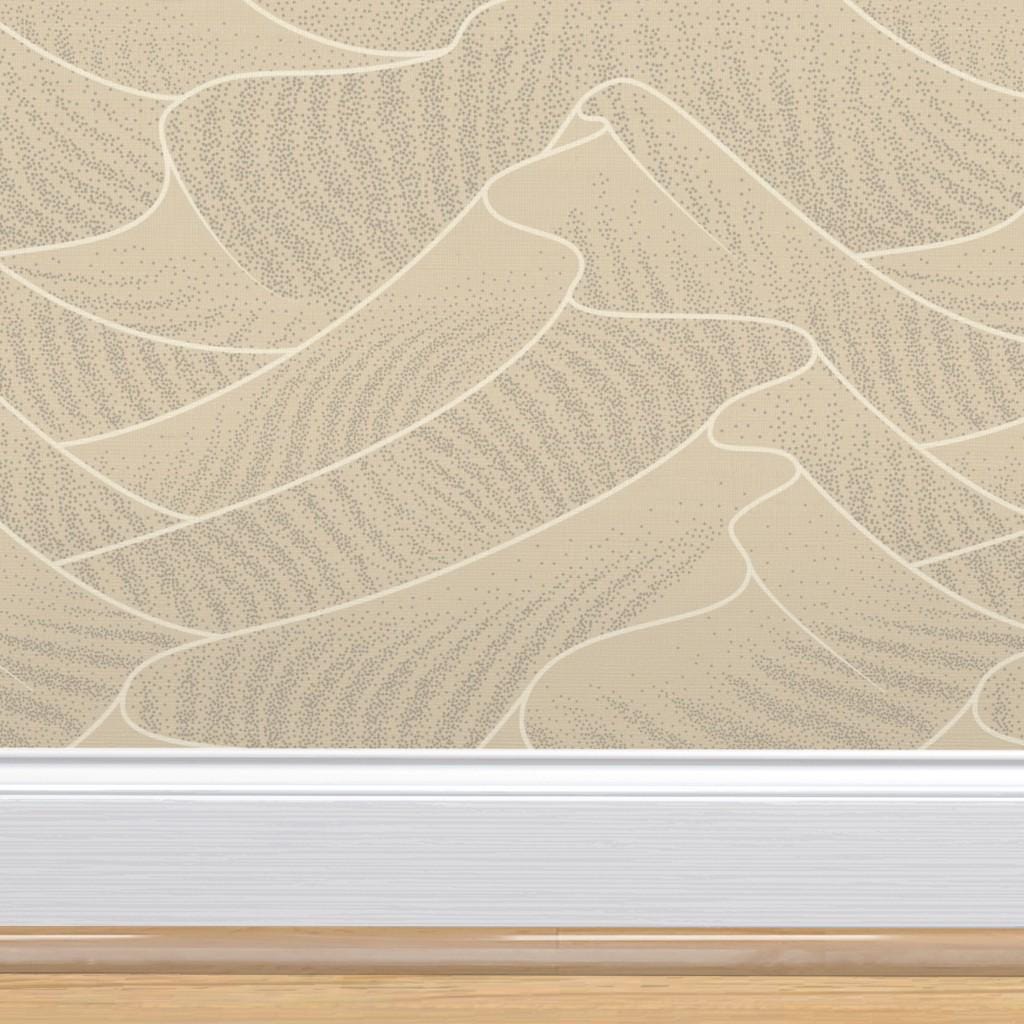 Sand Dune Grasscloth Wallpaper - Desert Whispers by Sveta_aho - Summer Beach Waves Beige Tan ...