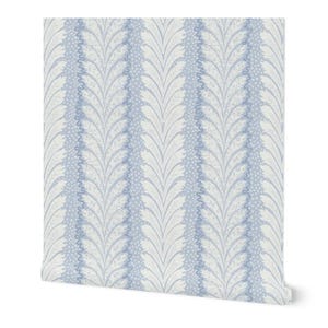 Blue Preppy Stripe Grasscloth Wallpaper - Feather Light Blue by ...