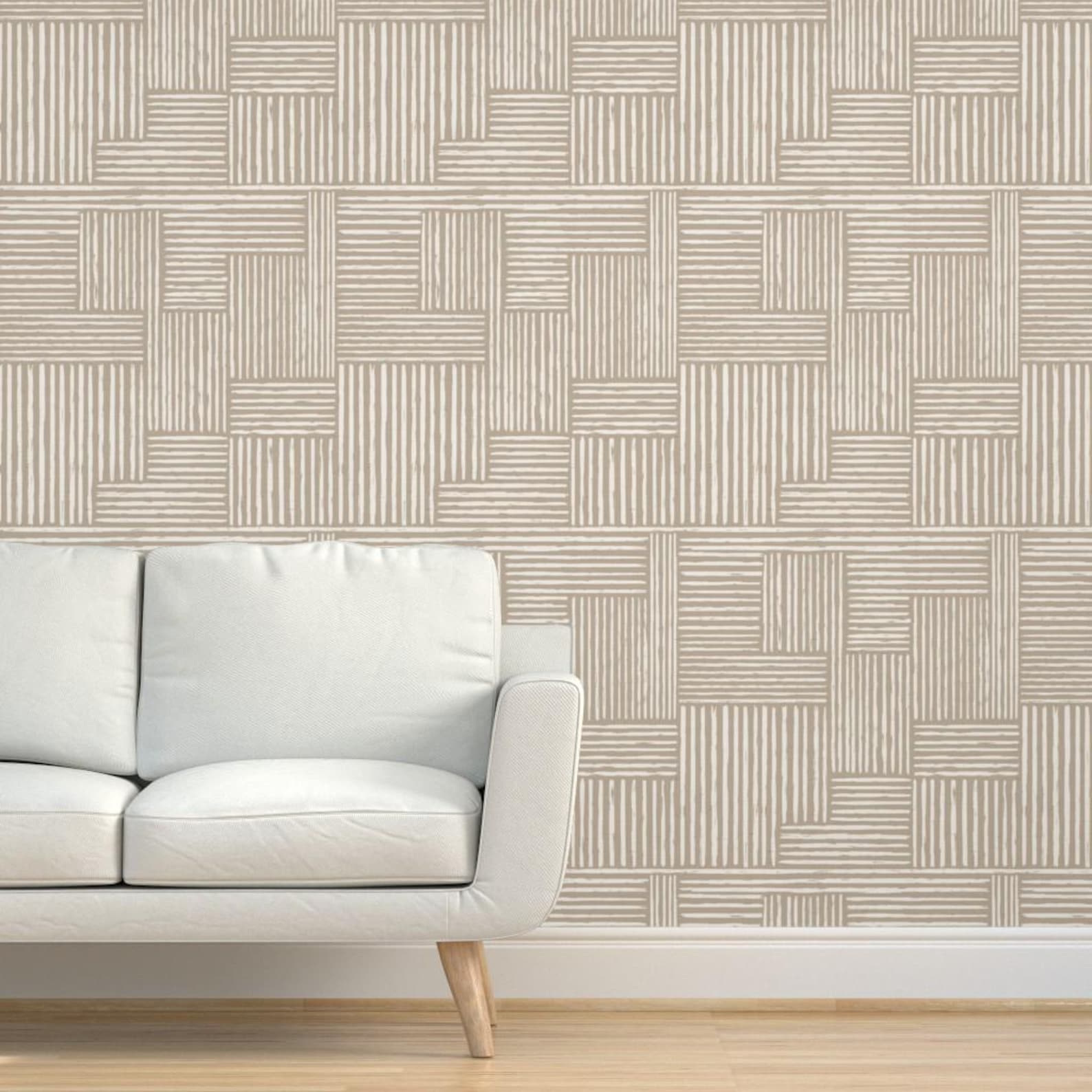Tan Brushstroke Grasscloth Wallpaper - Brush Abstract Tan by Furbuddy ...
