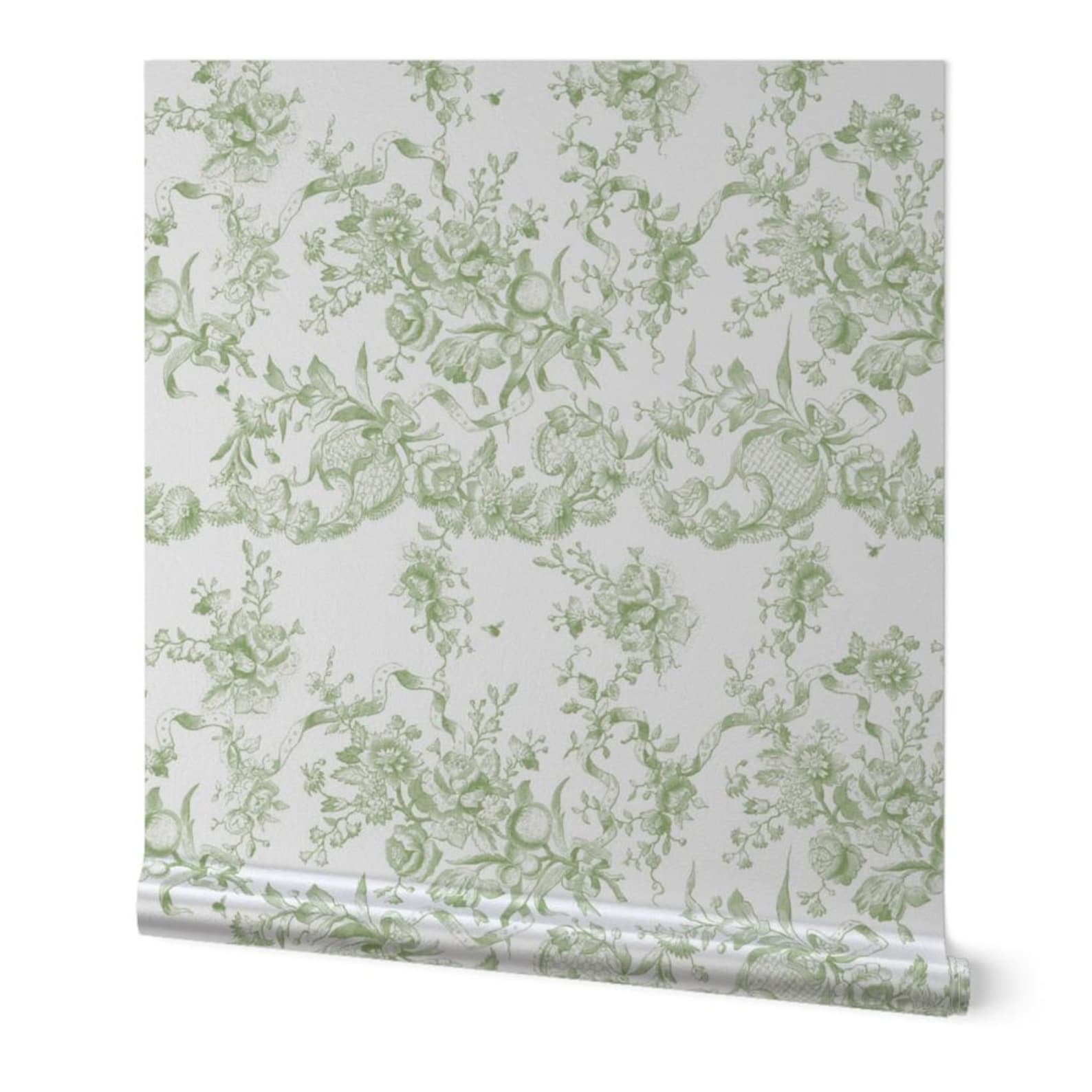 Victorian Toile Gold or Silver Metallic Wallpaper Bronwyn Toile by ...