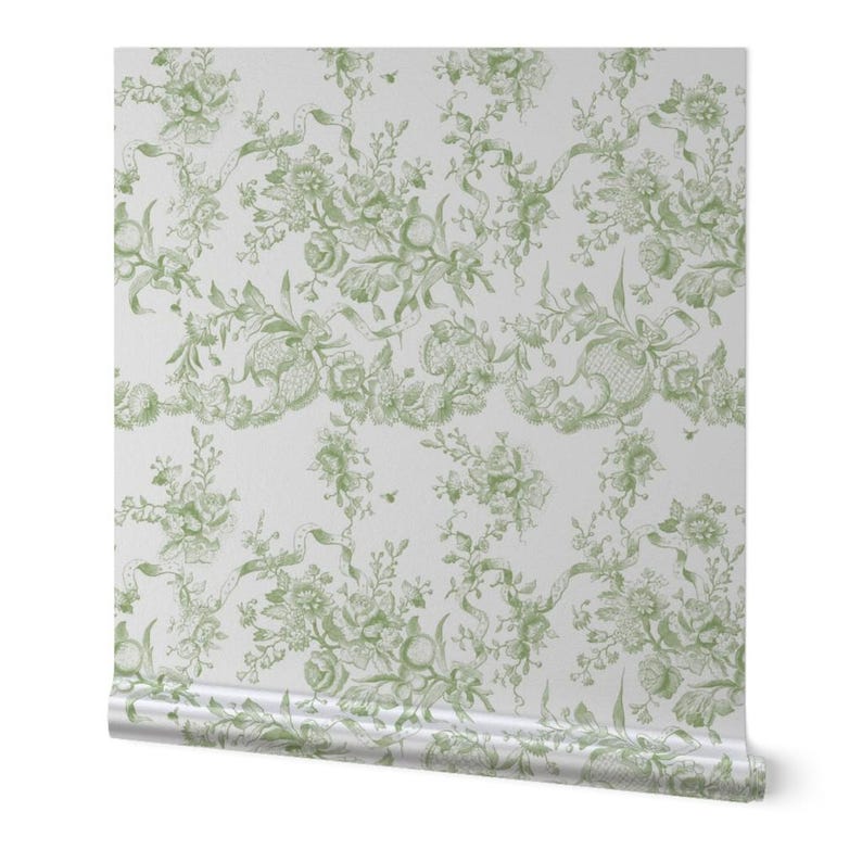 Victorian Toile Gold or Silver Metallic Wallpaper Bronwyn Toile by ...