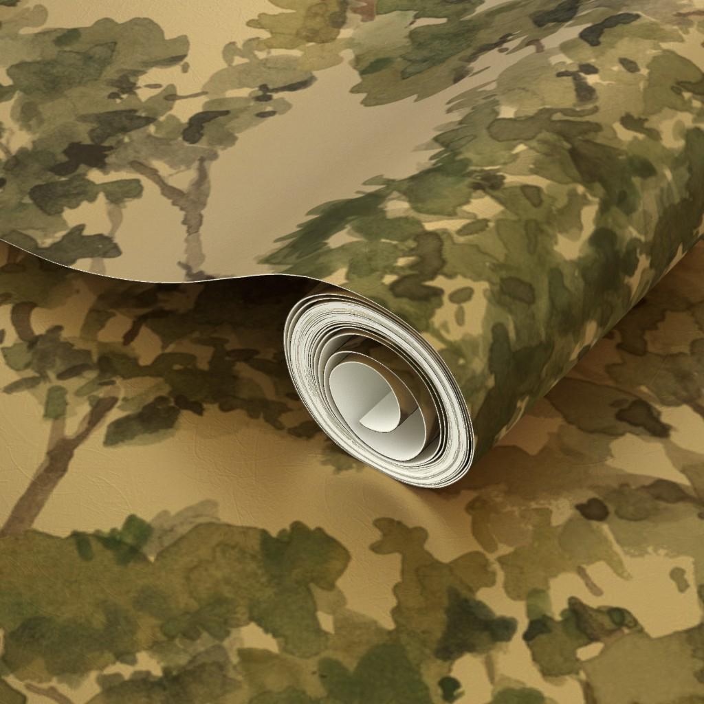 Vintage Trees Gold or Silver Metallic Wallpaper Wildwoods by ...