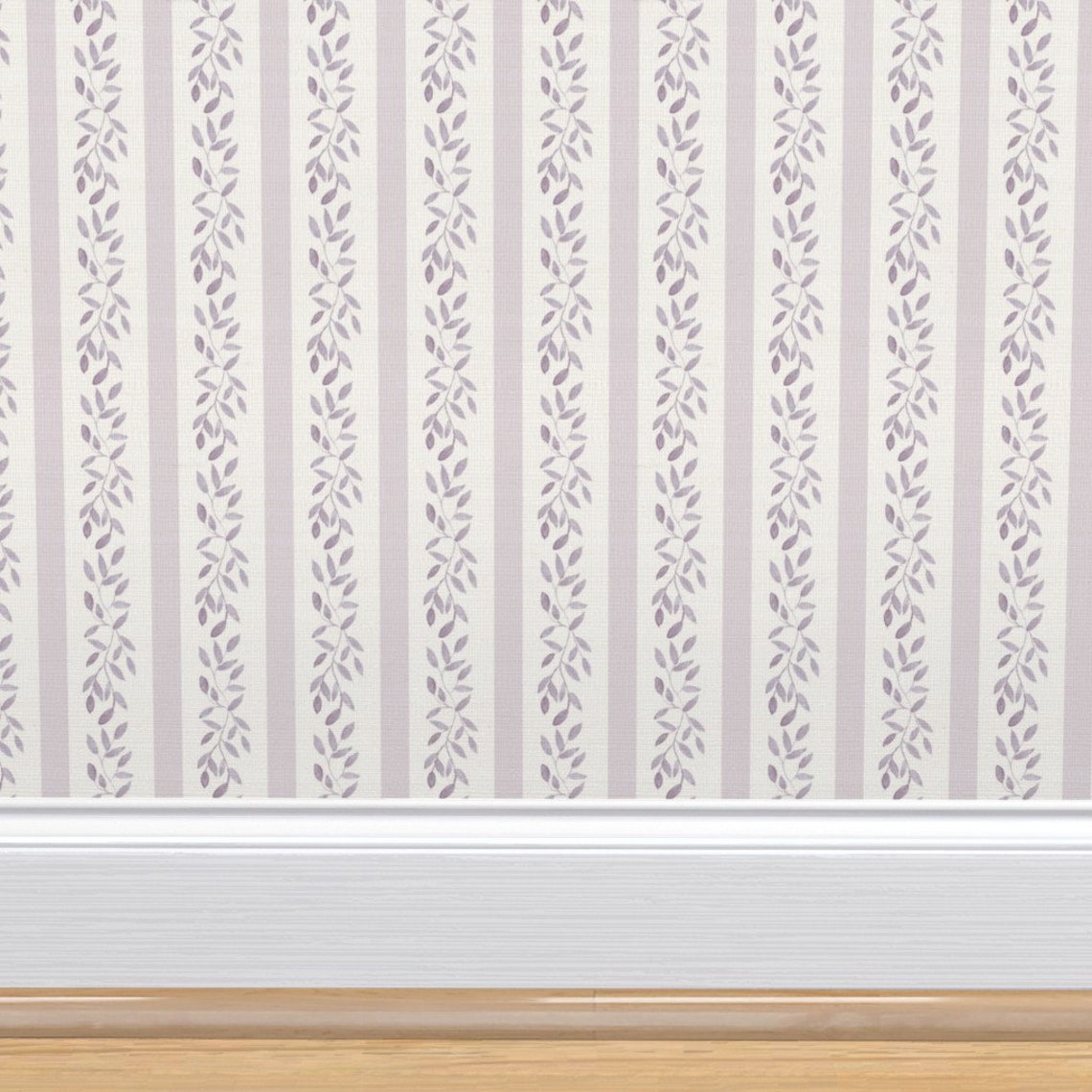 Vintage Floral Grasscloth Wallpaper Purple Victorian Stripe by ...