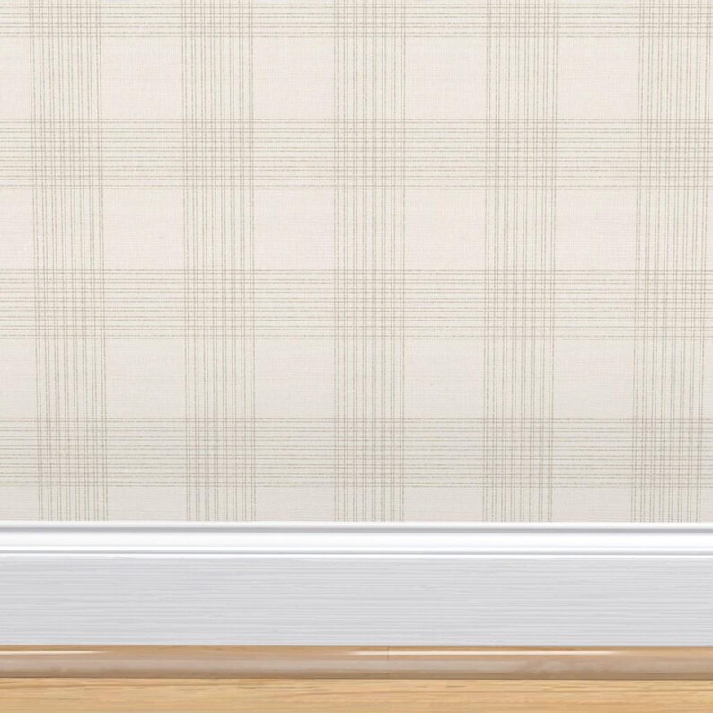 Cream Plaid Grasscloth Wallpaper - Cream Plaid by Dept_6 - Modern ...