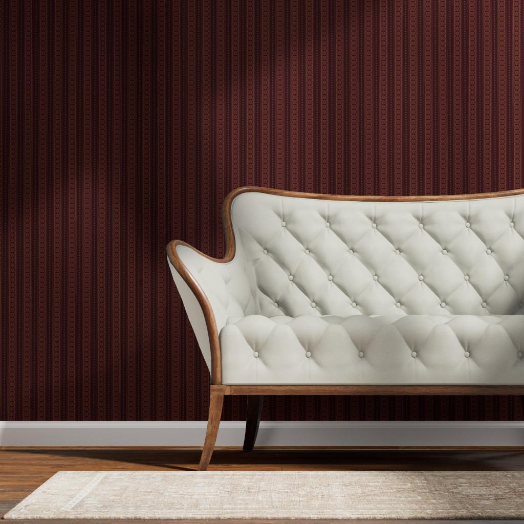 Maroon Stripe Gold or Silver Metallic Wallpaper Lattice Stripe by ...