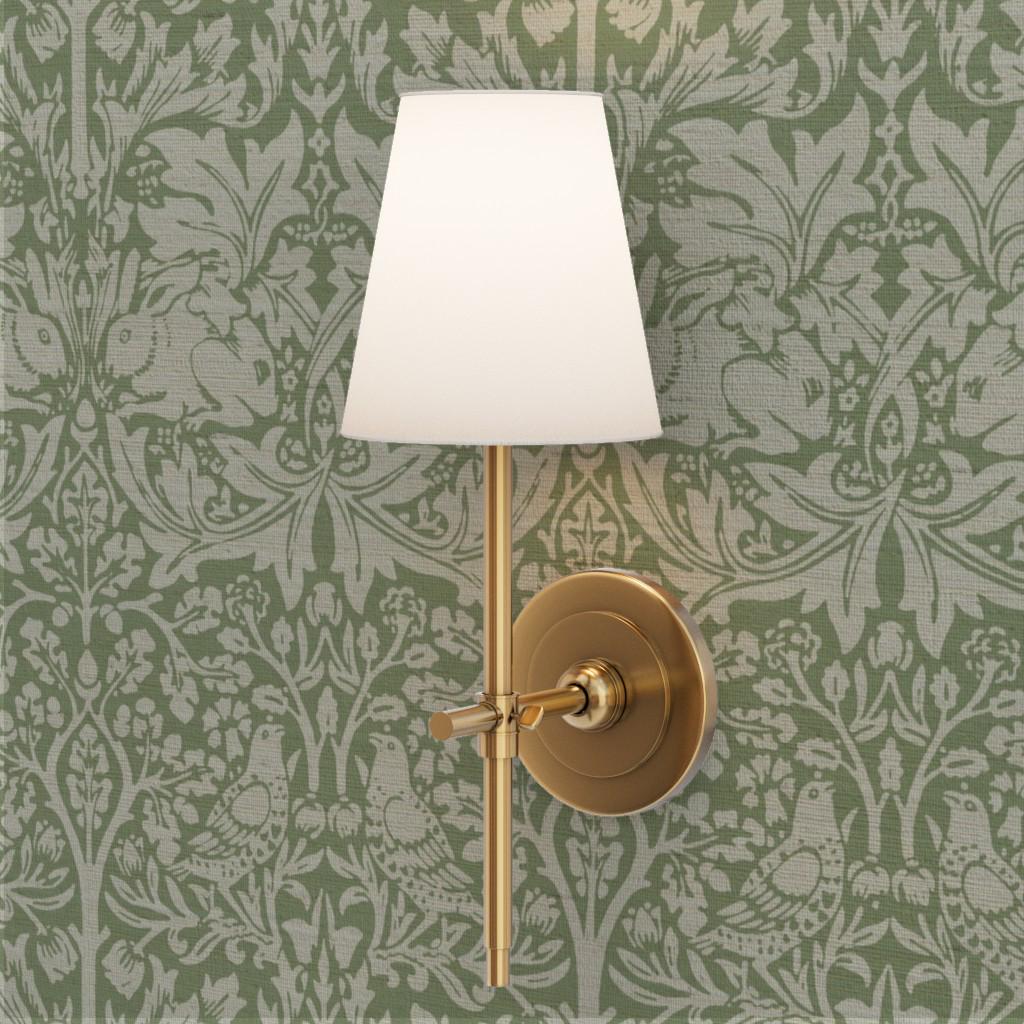 Victorian Garden Grasscloth Wallpaper - Rabbit in Green by ...