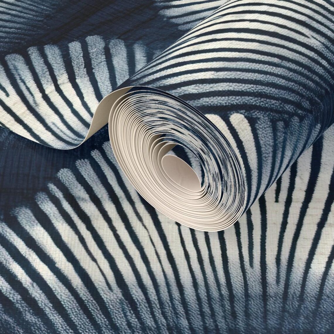Indigo Shells Grasscloth Wallpaper - Coastal Abstract Sisal by ...