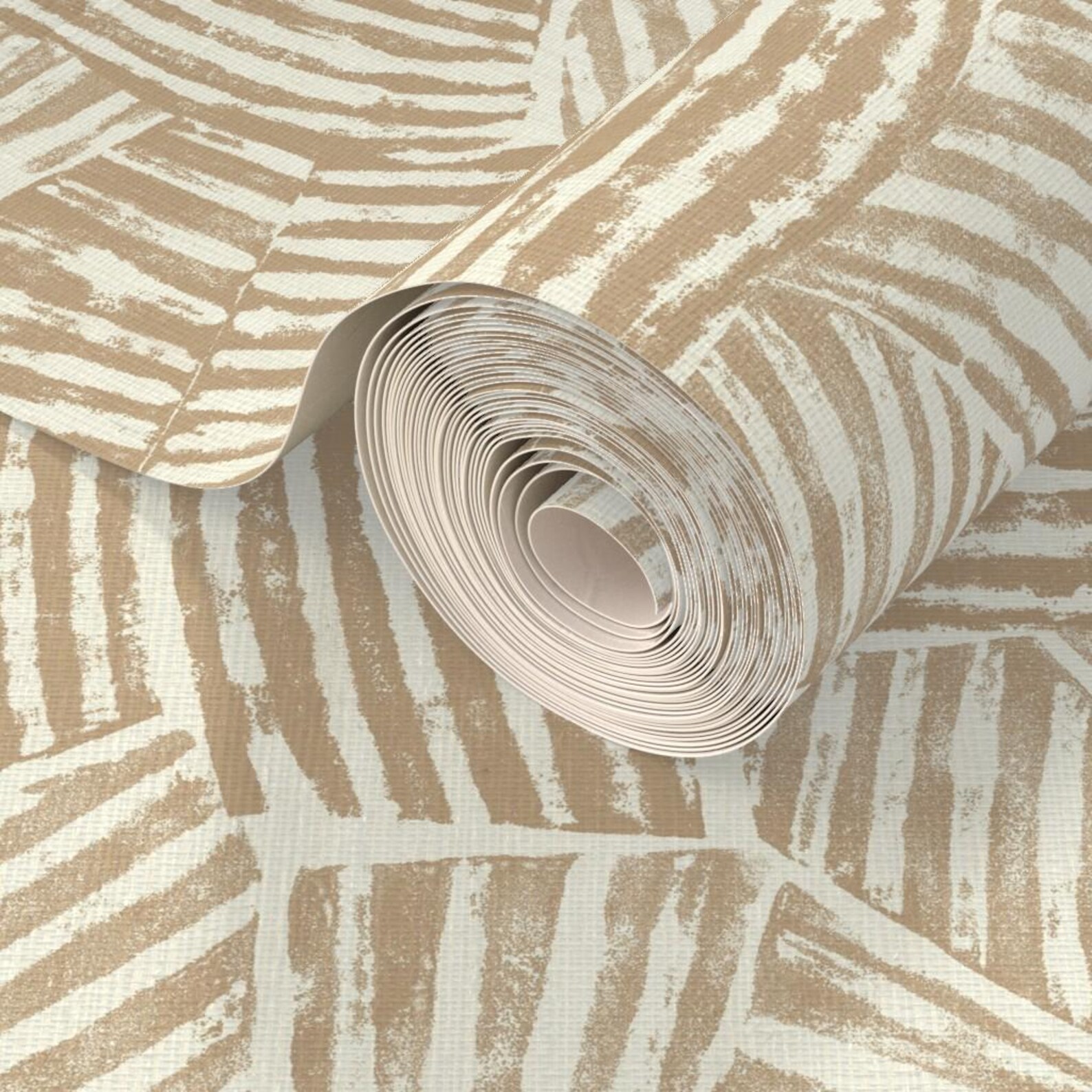 Tan Brushstroke Grasscloth Wallpaper - Abstract Midcentury by ...