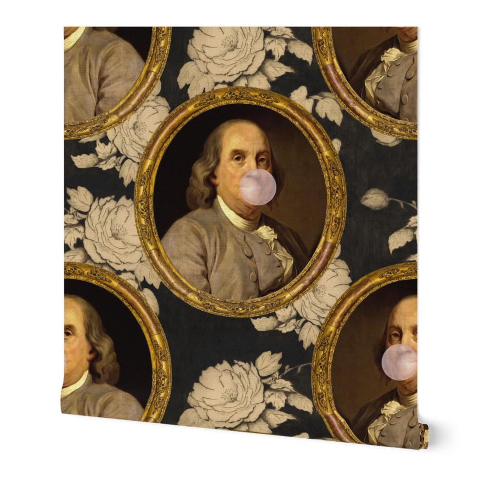 Benjamin Franklin Grasscloth Wallpaper - Franklin Bubblegum by Rebelmod ...