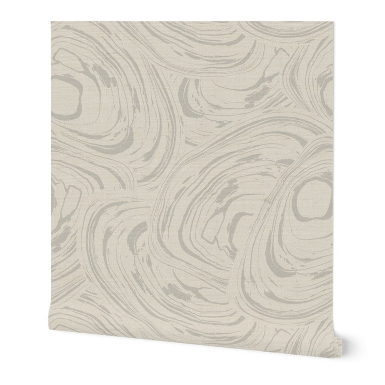 Neutral Coastal Grasscloth Wallpaper Oyster Shells by ...