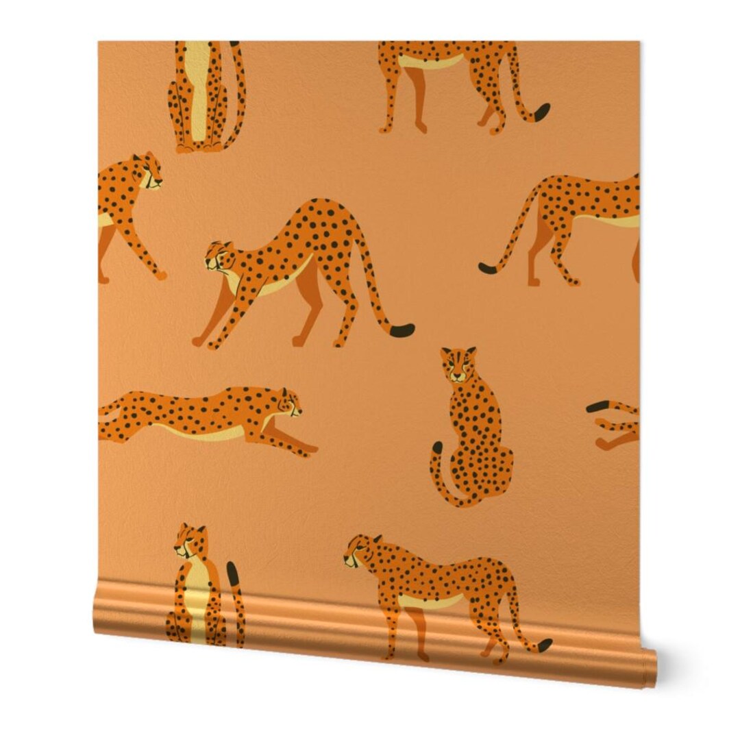 Blush Pink Cheetah Gold or Silver Metallic Wallpaper - Cheetah by ...