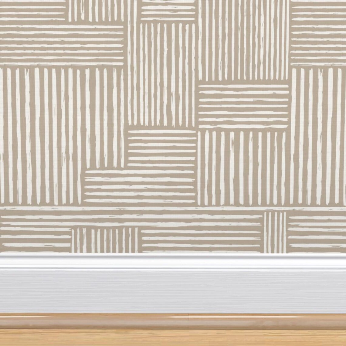 Tan Brushstroke Grasscloth Wallpaper - Brush Abstract Tan by Furbuddy ...