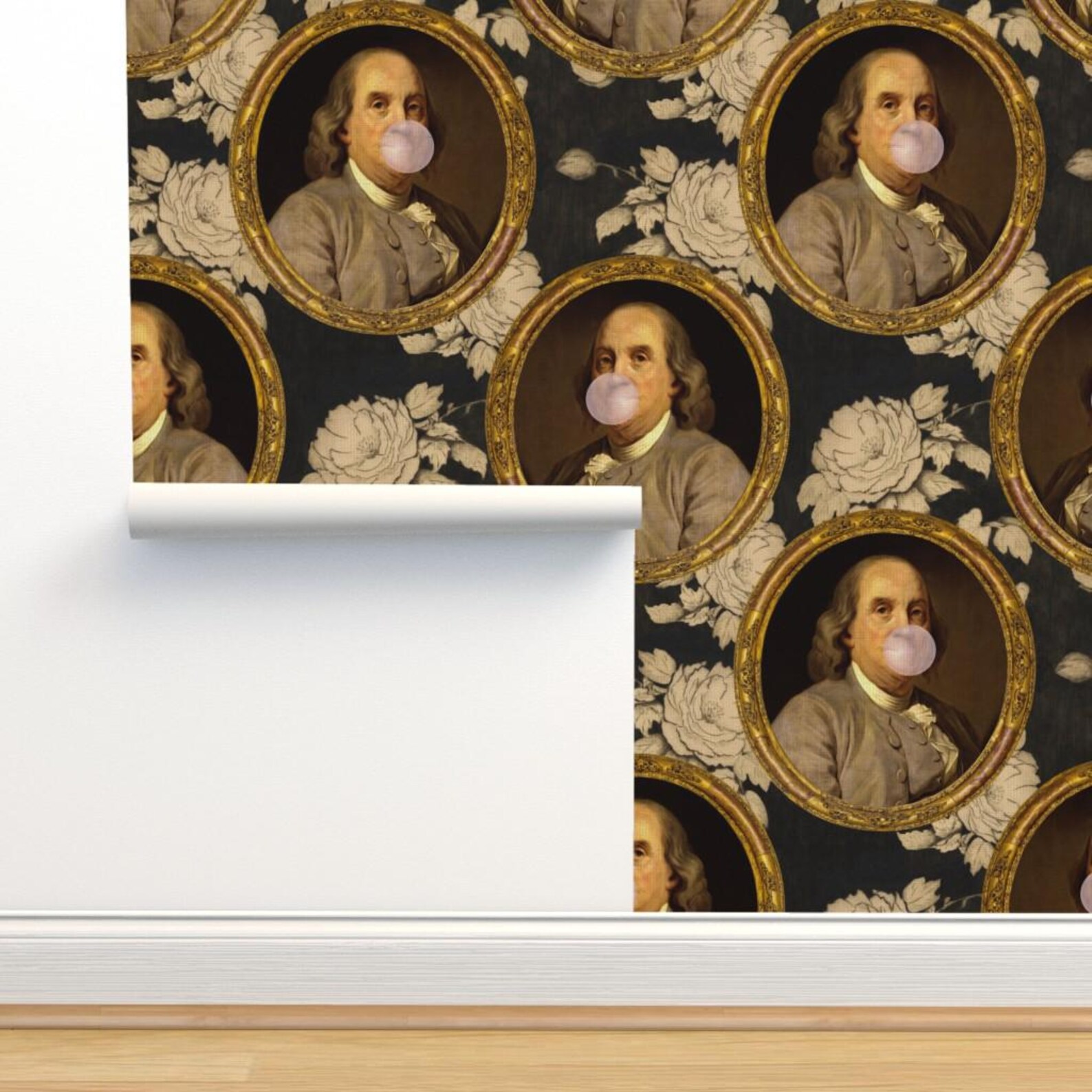 Benjamin Franklin Grasscloth Wallpaper - Franklin Bubblegum by Rebelmod ...