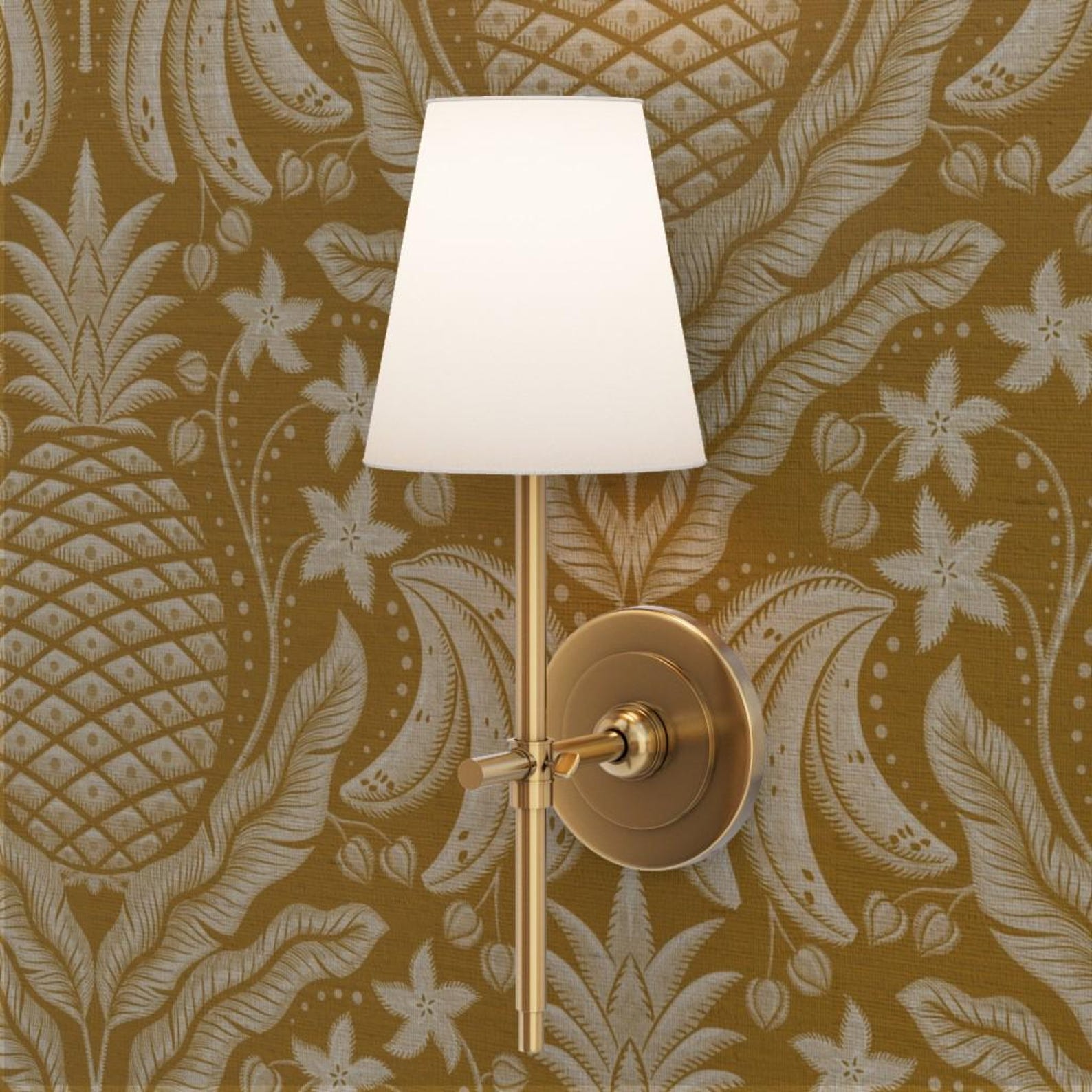 Pineapple Damask Grasscloth Wallpaper - Tropical Fruit Damask by Me ...