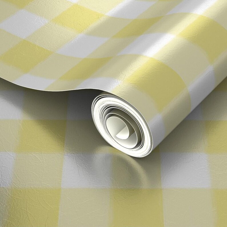 Yellow Gingham Gold or Silver Metallic Wallpaper Yellow Buffalo Check ...