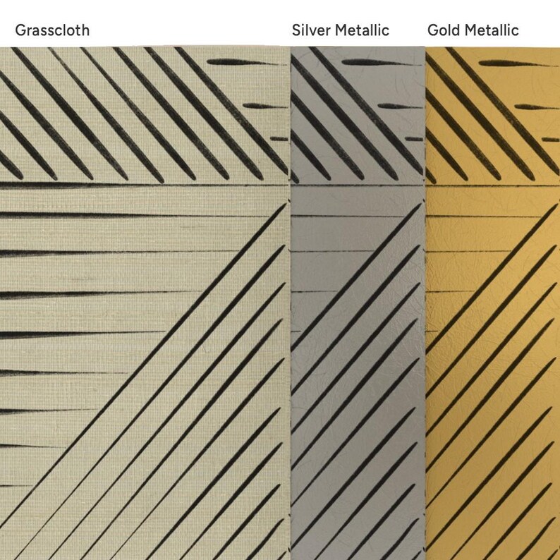 Geometric Gold or Silver Metallic Wallpaper - Rustic Geometric by ...
