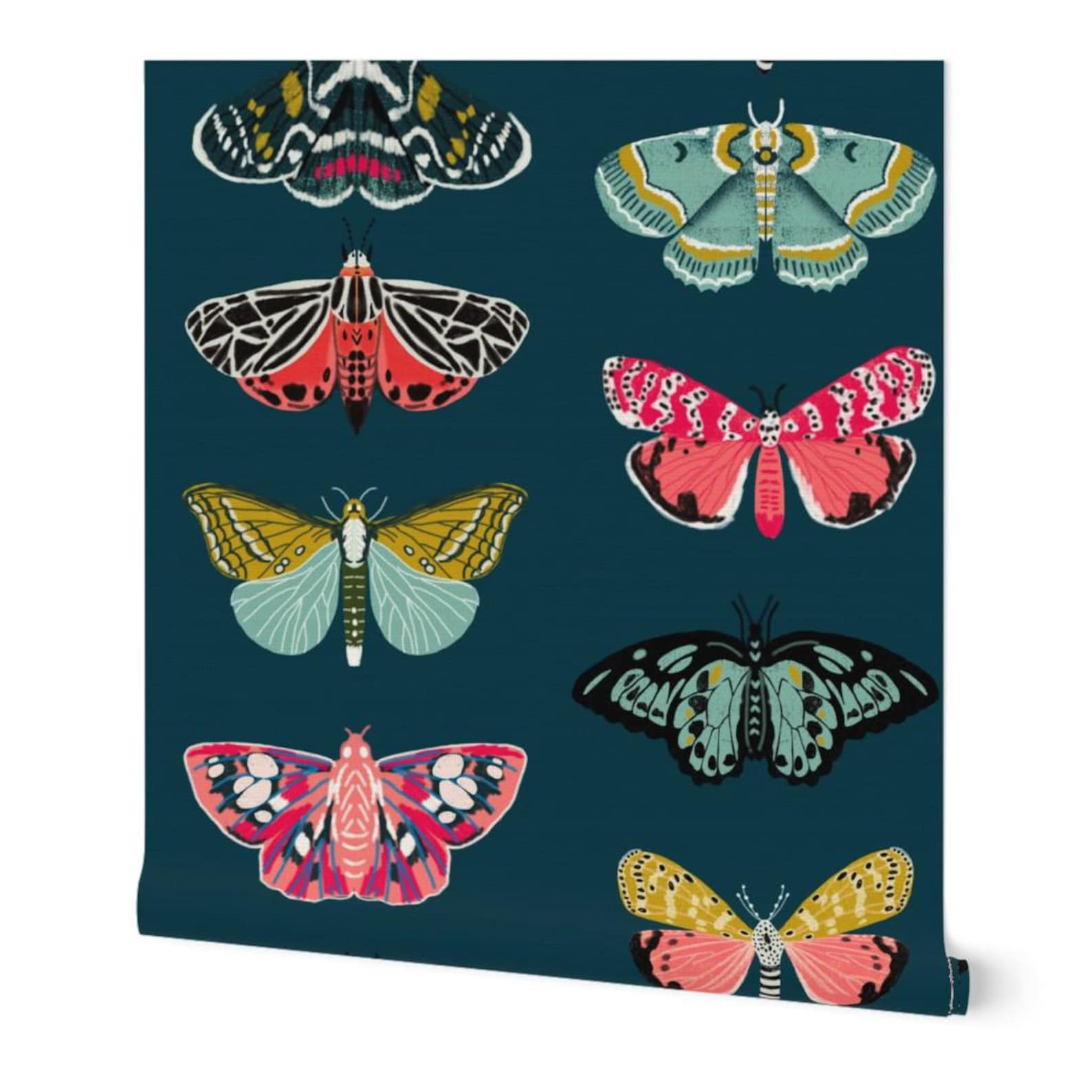Butterflies Grasscloth Wallpaper - Moth Butterflies by Andrea_lauren ...