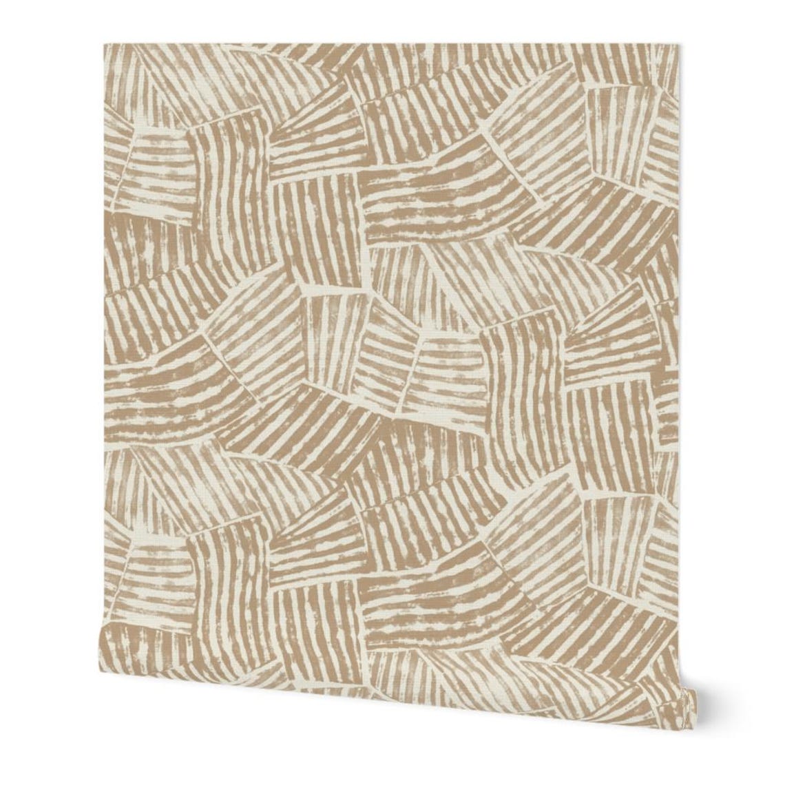 Tan Brushstroke Grasscloth Wallpaper - Abstract Midcentury by ...