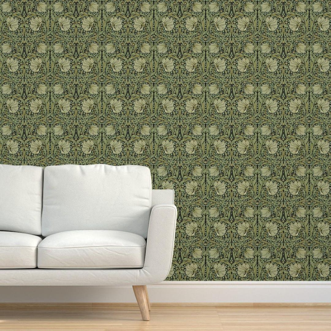 Victorian Grasscloth Wallpaper - Antiqued Pimpernel Small by ...