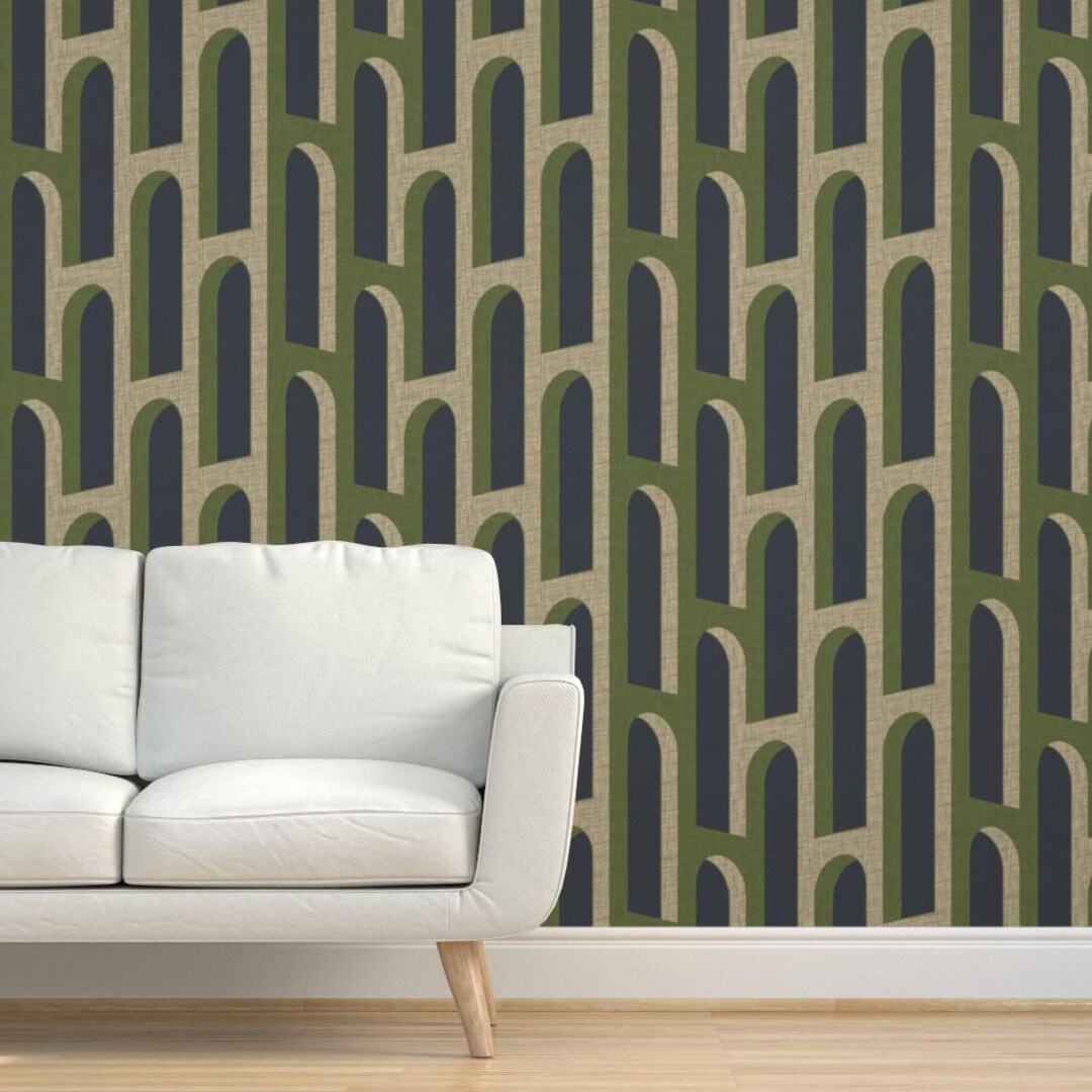 Modern Abstract Grasscloth Wallpaper - Loggia by Ormolu - Architecture ...
