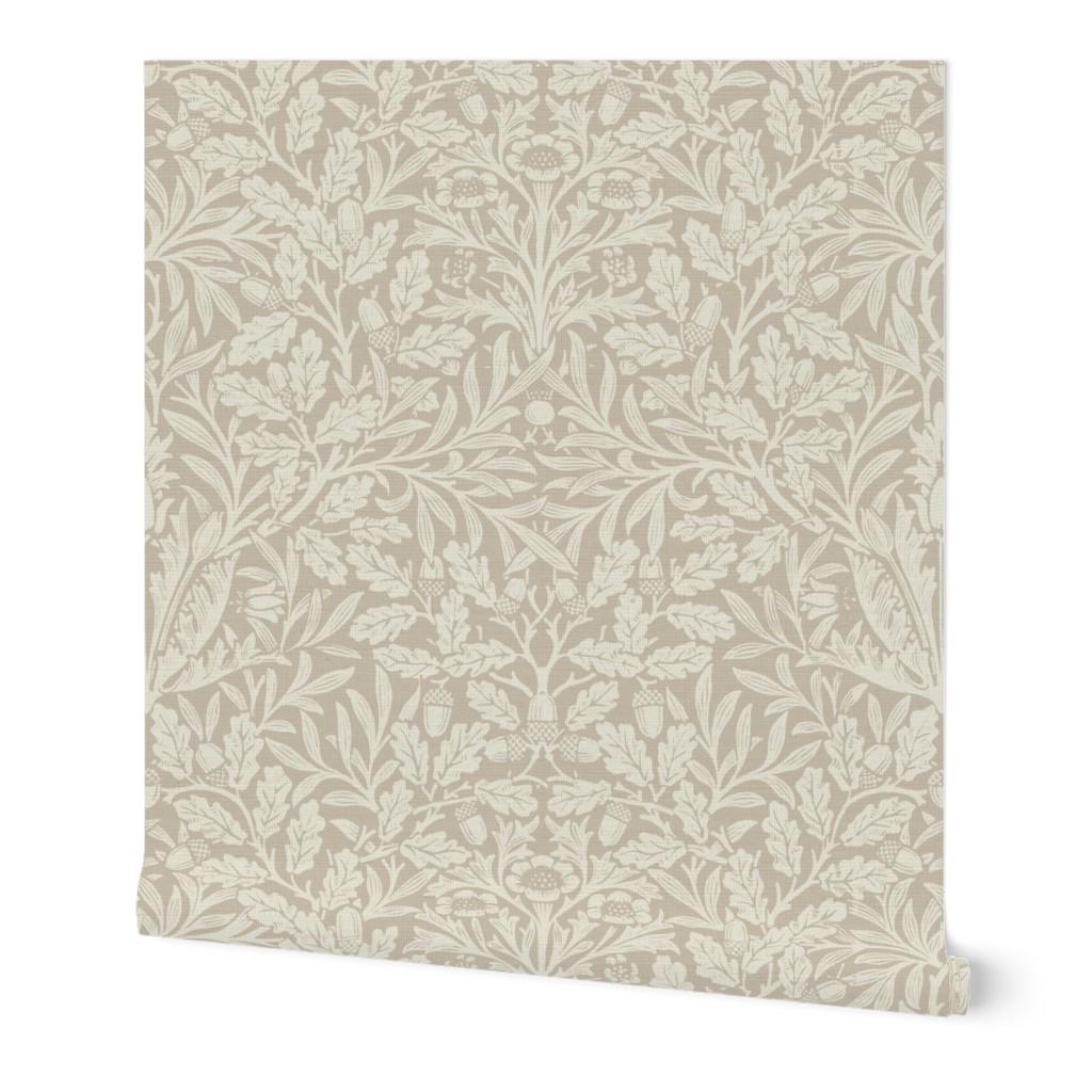 Vintage Neutral Grasscloth Wallpaper - Acorn William Morris by ...