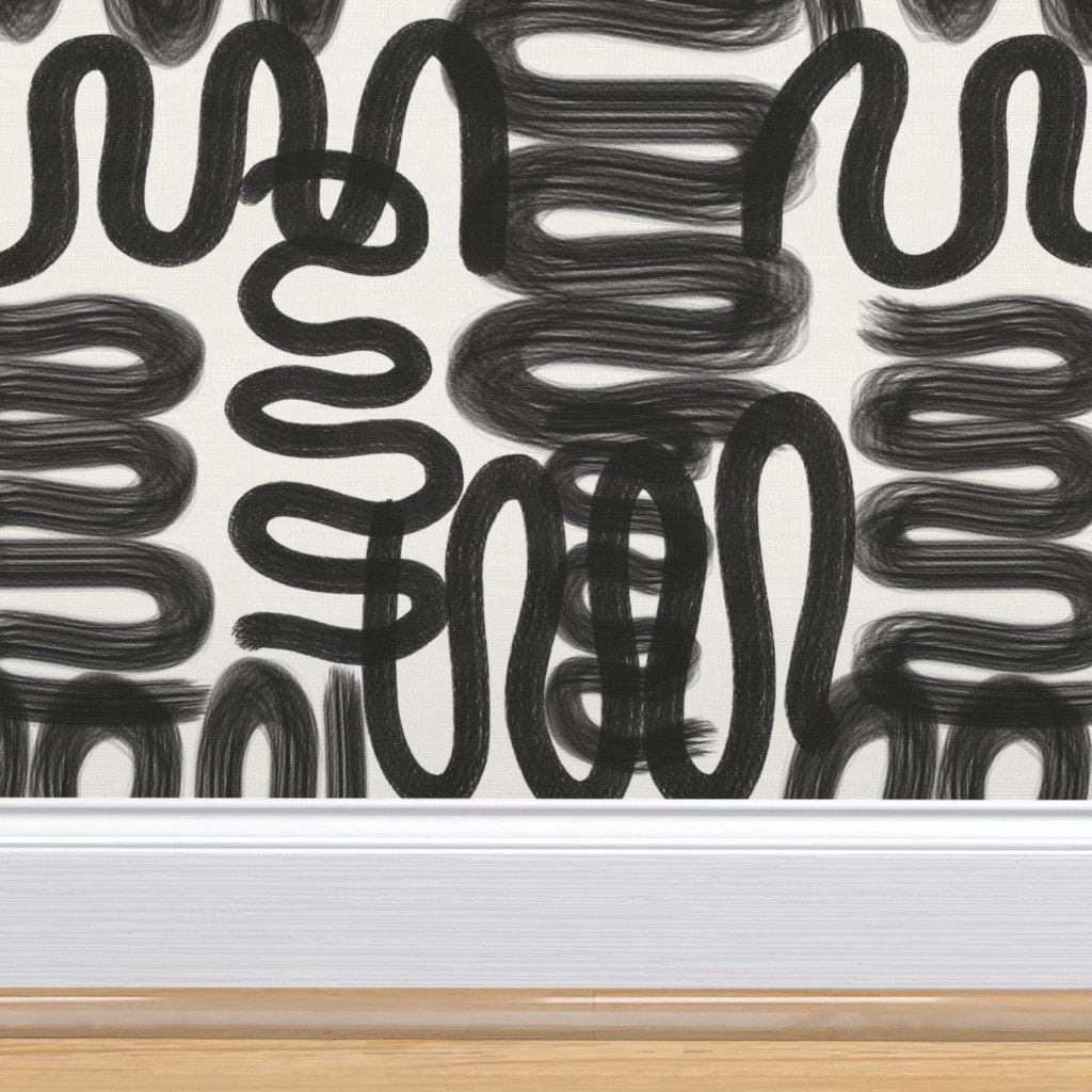 Buy Graffiti Scribble Grasscloth Wallpaper Graffiti Squiggle by Danika ...