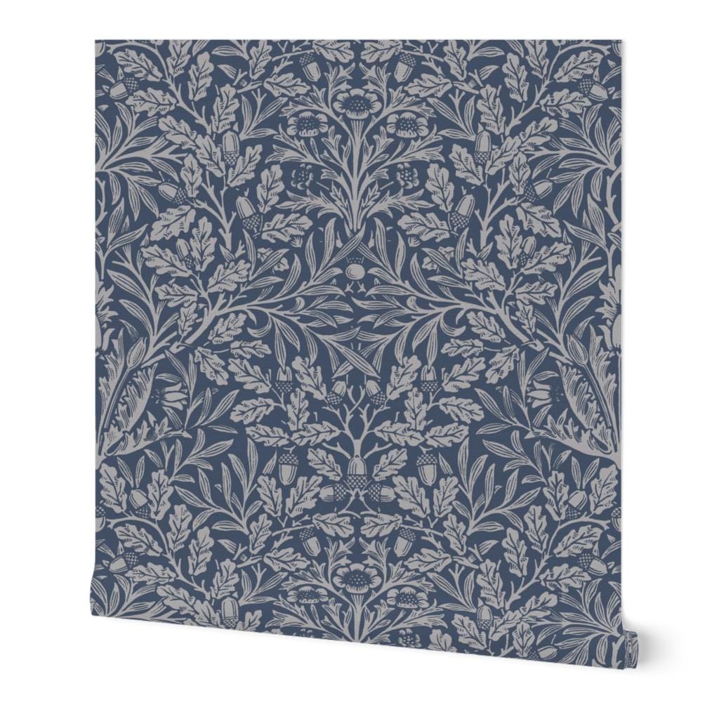 Blue Victorian Grasscloth Wallpaper - Acorn William Morris by ...