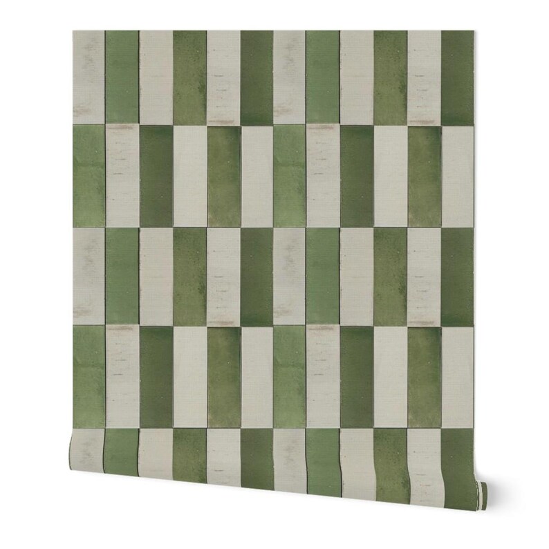 Zellige Tile Grasscloth Wallpaper - Zellige Tile by Whimsicalwallshop ...