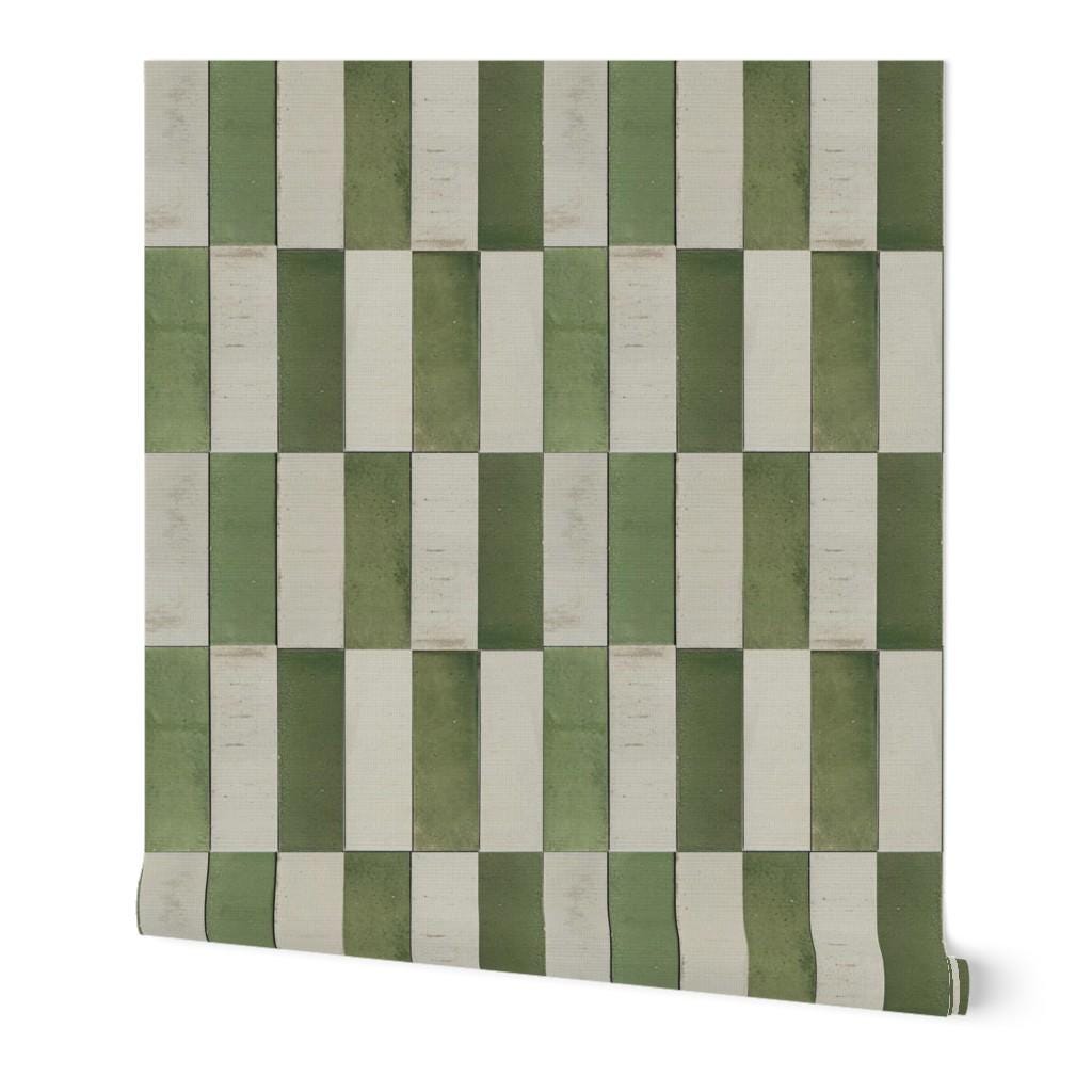 Zellige Tile Grasscloth Wallpaper - Zellige Tile by Whimsicalwallshop ...