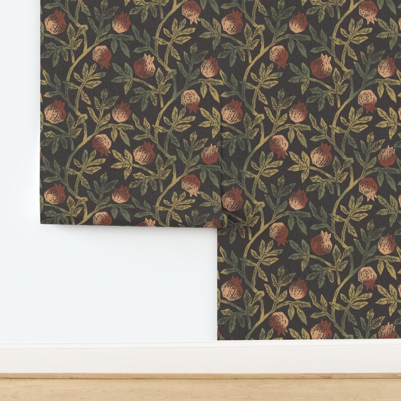 Victorian Grasscloth Wallpaper - Pomegranate Brown by Apostrofodesign ...