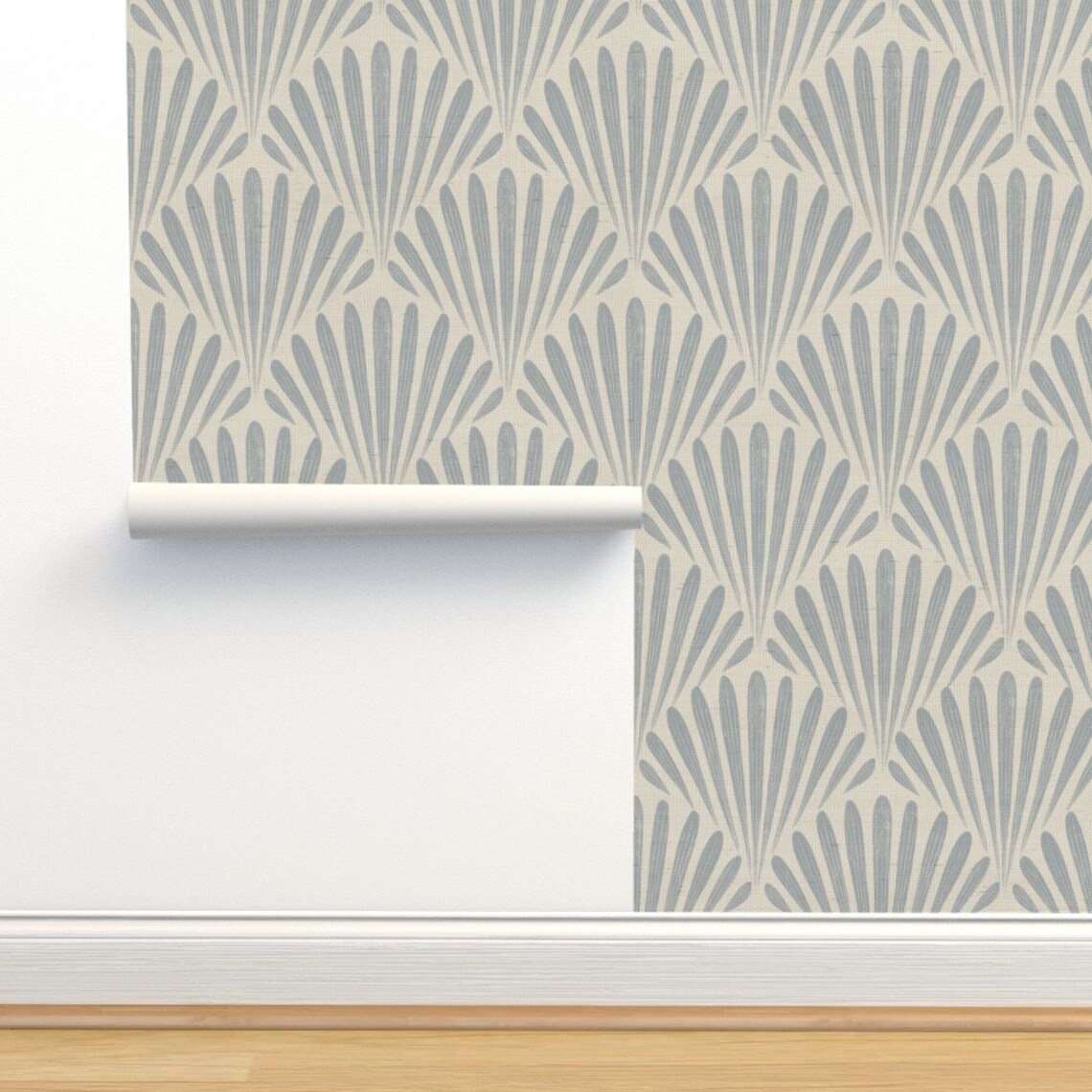 Seashell Fans Grasscloth Wallpaper Scallop Fans by Leannefriedberg ...
