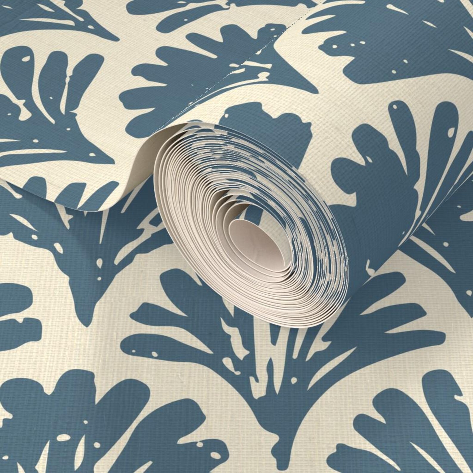 Sea Shell Scallop Grasscloth Wallpaper - Coastal Blue by Teri_the ...