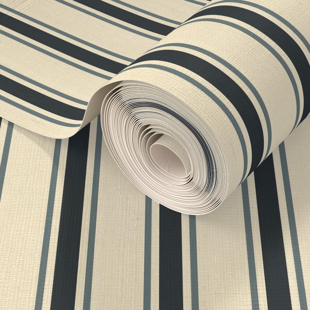 Coastal Stripe Grasscloth Wallpaper - Regency Stripe by ...