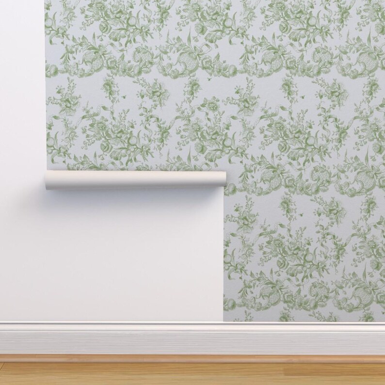 Victorian Toile Gold or Silver Metallic Wallpaper Bronwyn Toile by ...