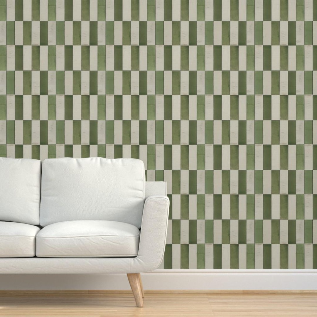 Zellige Tile Grasscloth Wallpaper - Zellige Tile by Whimsicalwallshop ...