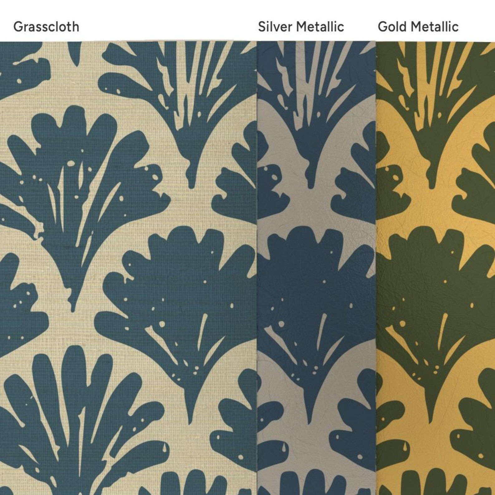 Sea Shell Scallop Grasscloth Wallpaper - Coastal Blue by Teri_the ...