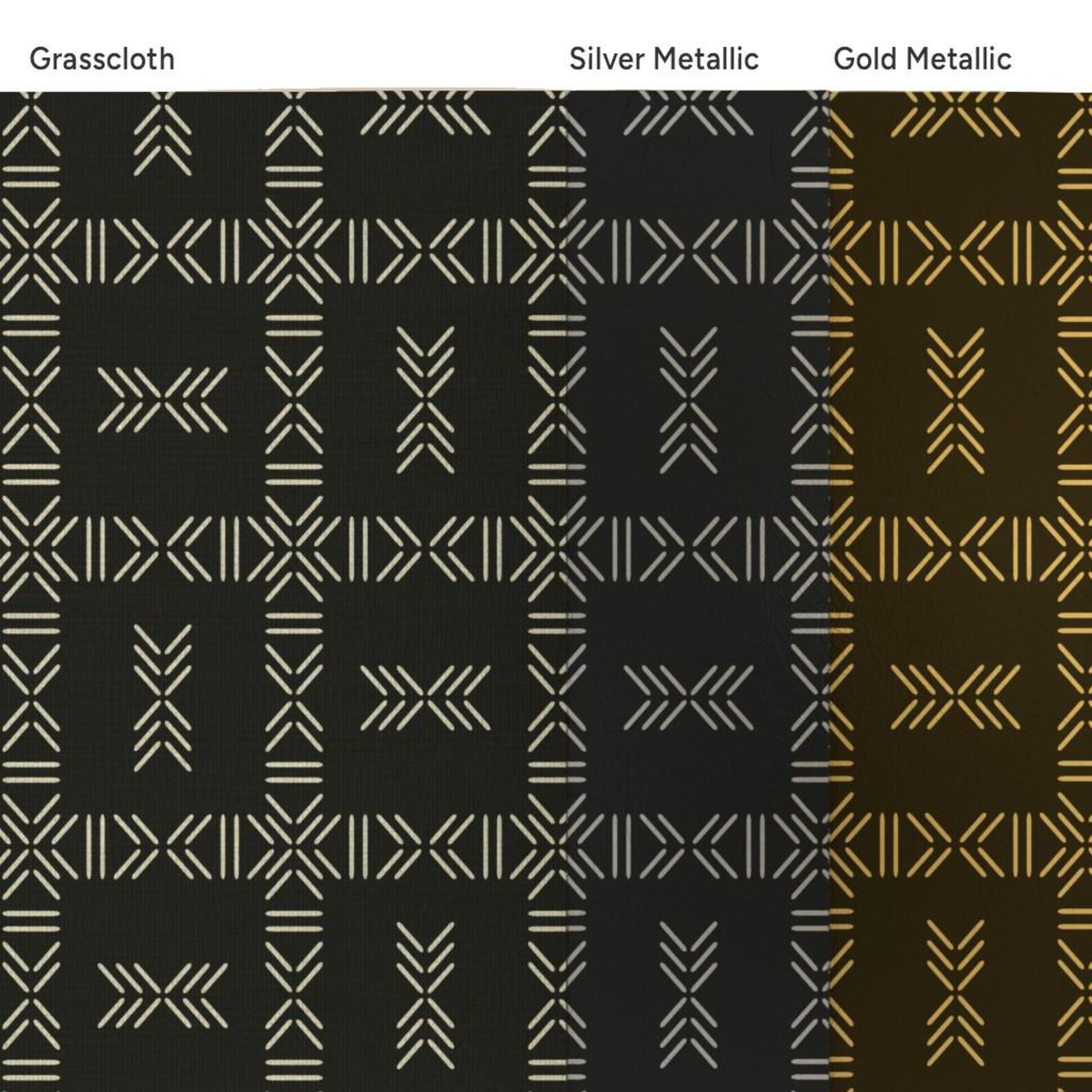 Modern Mudcloth Gold or Silver Metallic Wallpaper - Abstract Mudcloth ...
