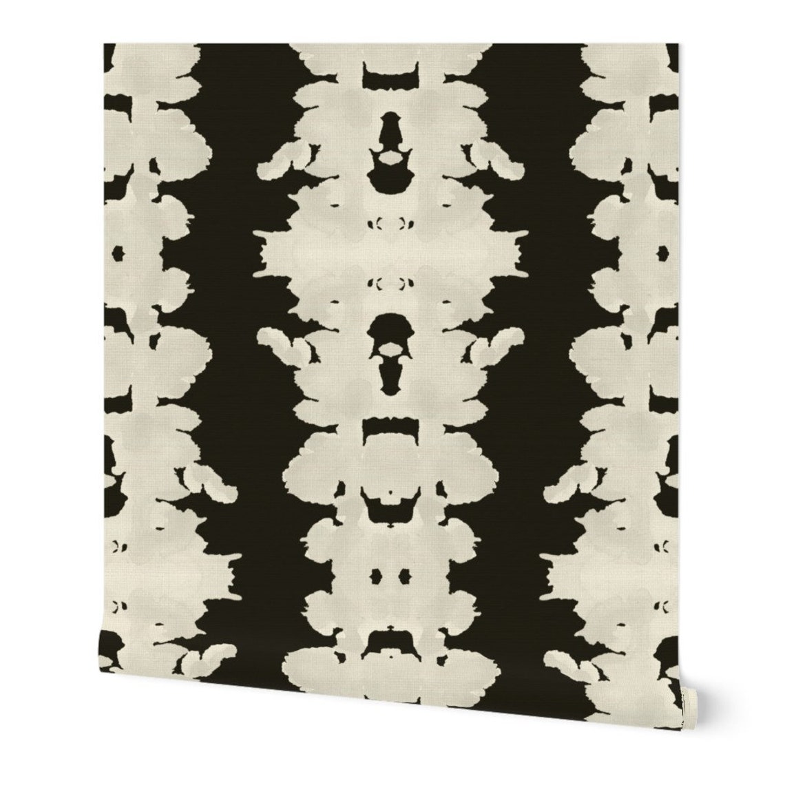 Inkblot Grasscloth Wallpaper Inkblot by Danika_herrick Black Cream ...