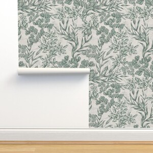 Green Garden Grasscloth Wallpaper - Evergreen by Smokeinthewoods ...