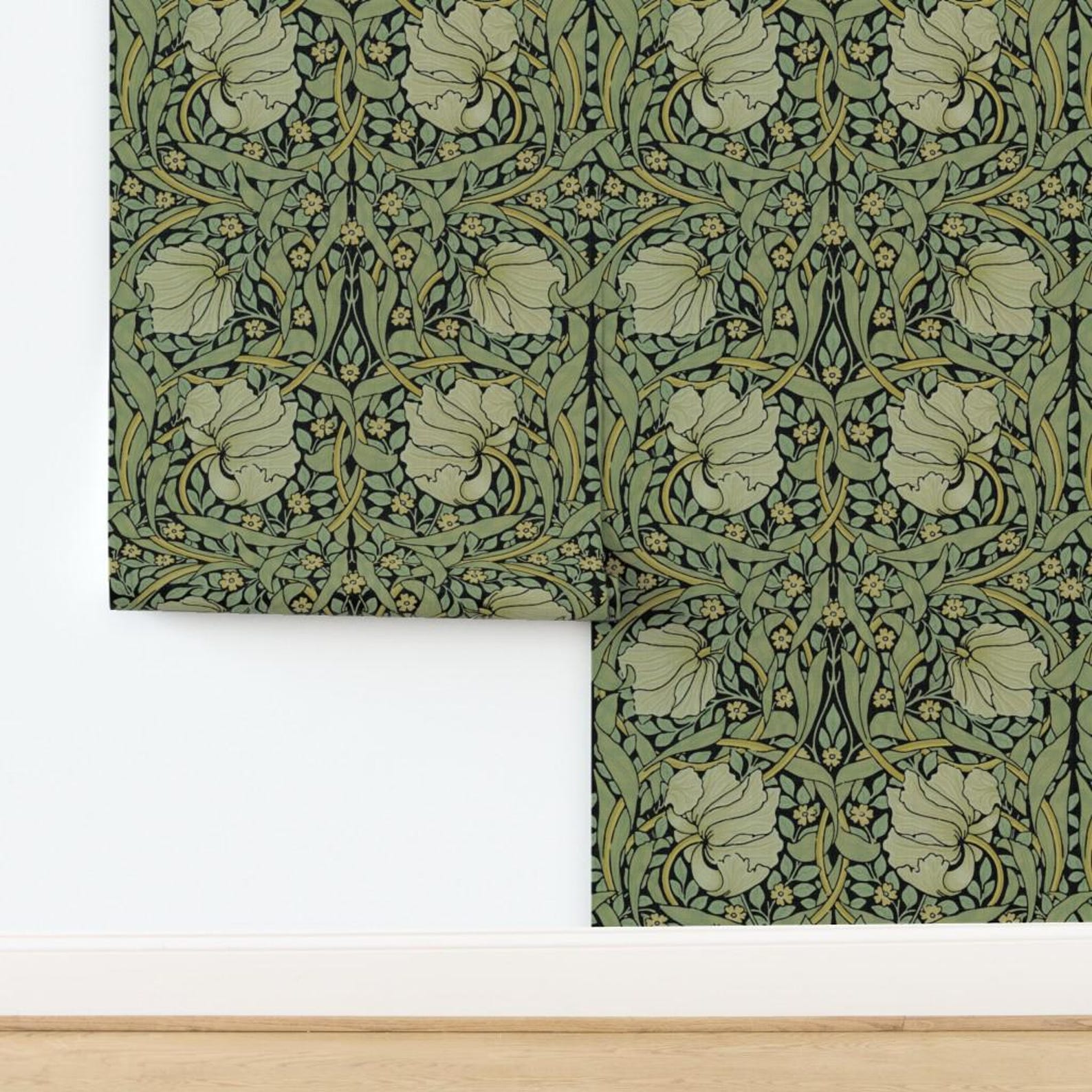 Victorian Floral Grasscloth Wallpaper - Pimpernel by Peacoquettedesigns ...