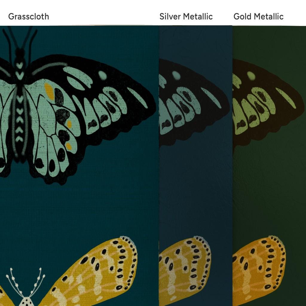 Butterflies Grasscloth Wallpaper - Moth Butterflies by Andrea_lauren ...