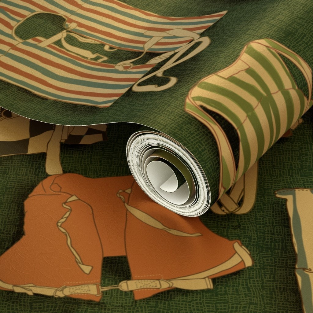 Life Jacket Gold or Silver Metallic Wallpaper Vintage Life Vests by ...