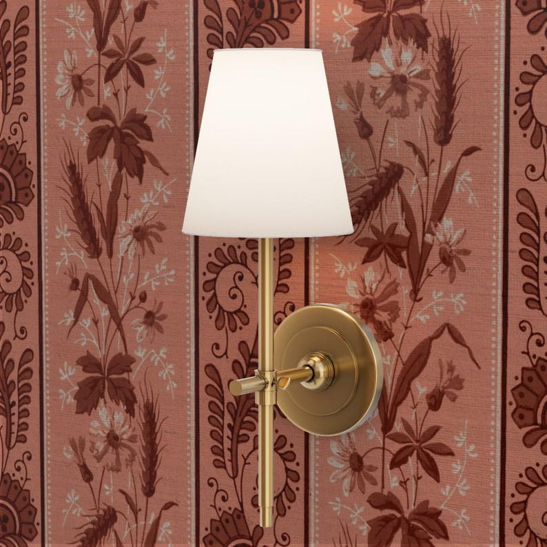 Coral Stripe Grasscloth Wallpaper - 1880 Victorian Stripe by Adrienne ...