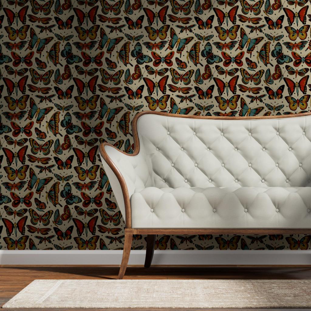 Funny Gold or Silver Metallic Wallpaper - Butt-erflies by Cecilia ...
