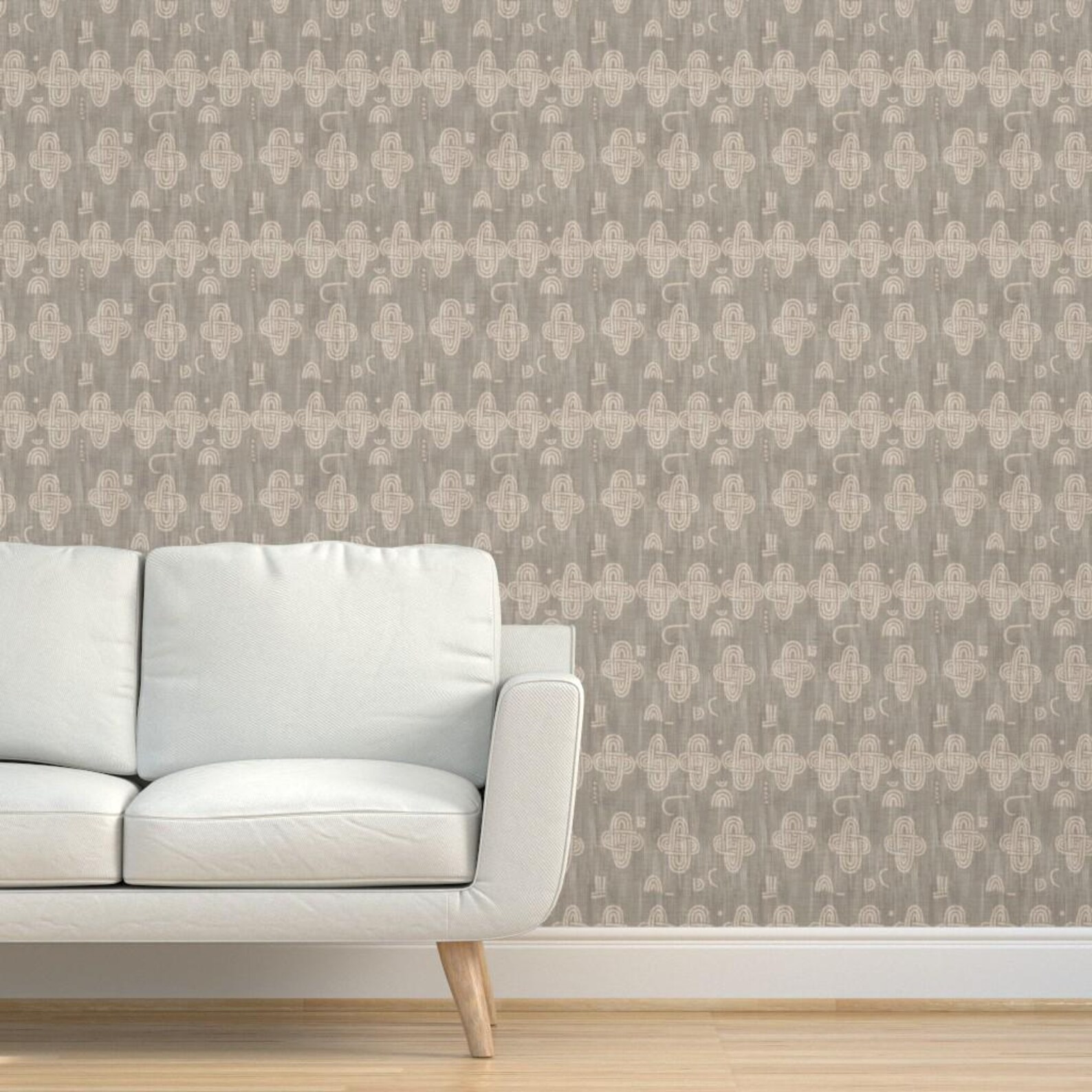 Knotted Shapes Grasscloth Wallpaper - Knot Natural by Kindred_spirit ...