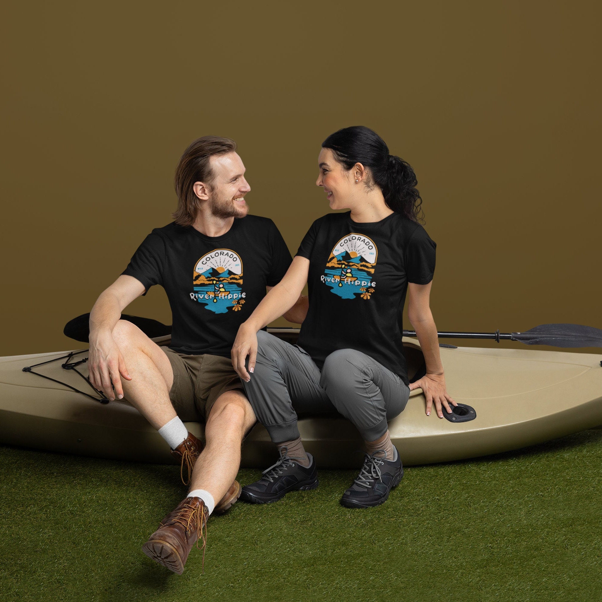 Kayaking Hippie Shirt brace the Rapids Colorado River Tee, Boho Chic ...