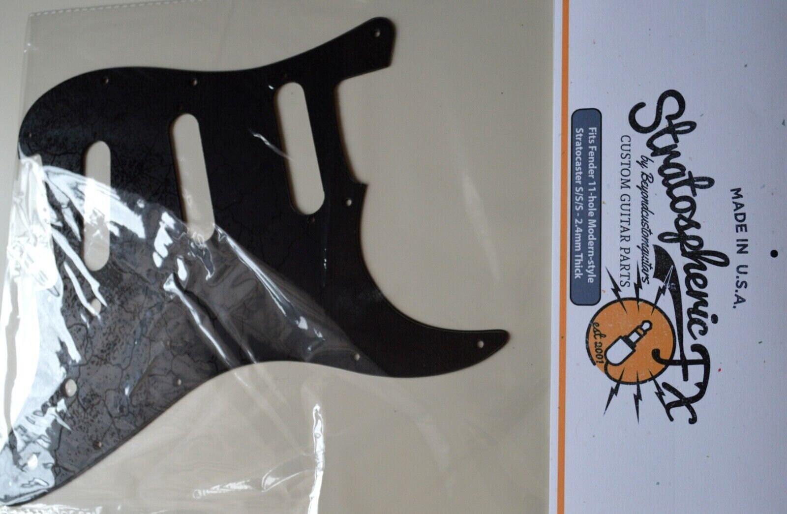 Custom Black Crackle Textured Pickguard Fits Fender Stratocaster USA ...