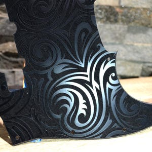 Custom Jazz Bass Pickguard J Bass Scratch Plate Black Double Textured ...