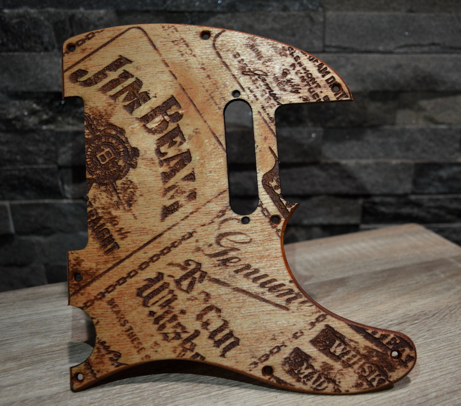 Distressed Vintage Jim Beam Label Pickguard - Fits Fender Telecaster ...