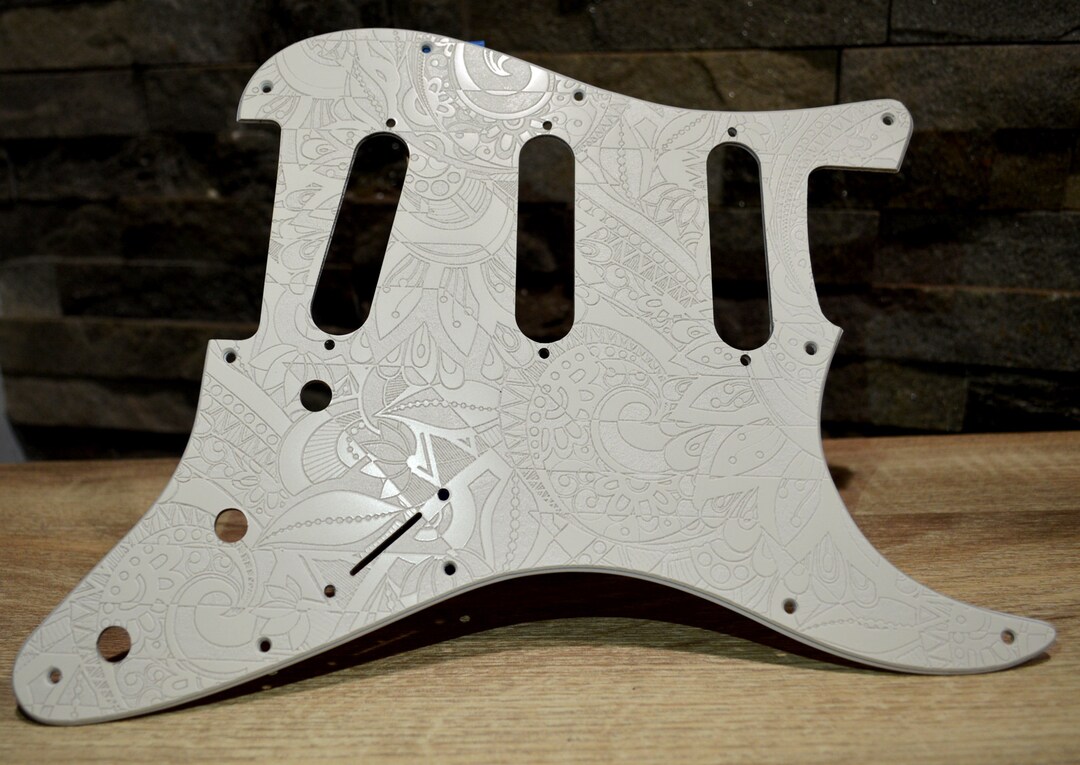 Custom White Vintage Psychedelic Textured Pickguard Fits Fender ...